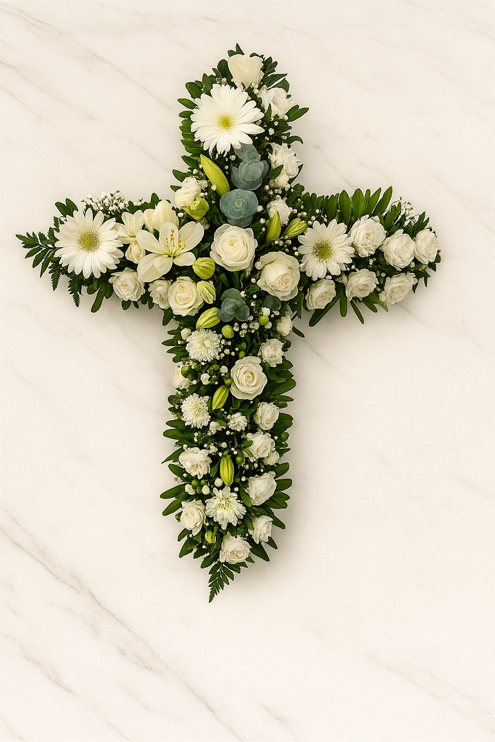 Divine Serenity Cross – Q Floral Designer